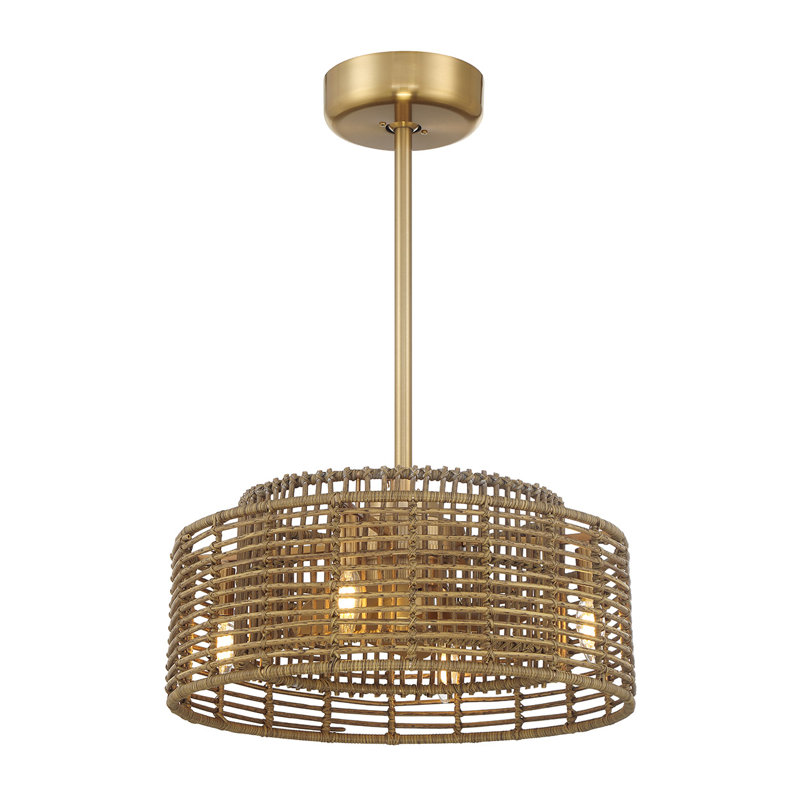 Bayou Breeze Chaddie 4-Light Fan D'Lier in Warm Brass | Wayfair