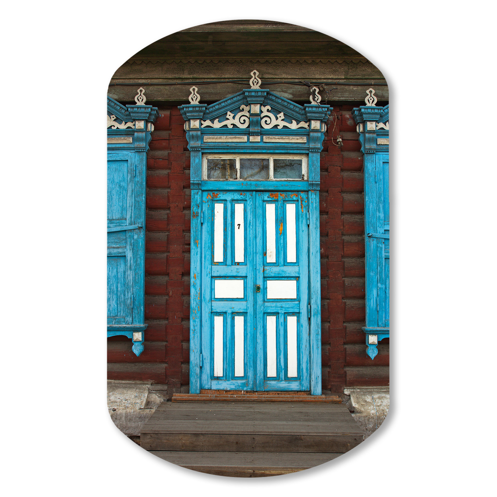 Ophelia & Co. Wood Carvings On Wooden House Door - Vintage Irregular ...