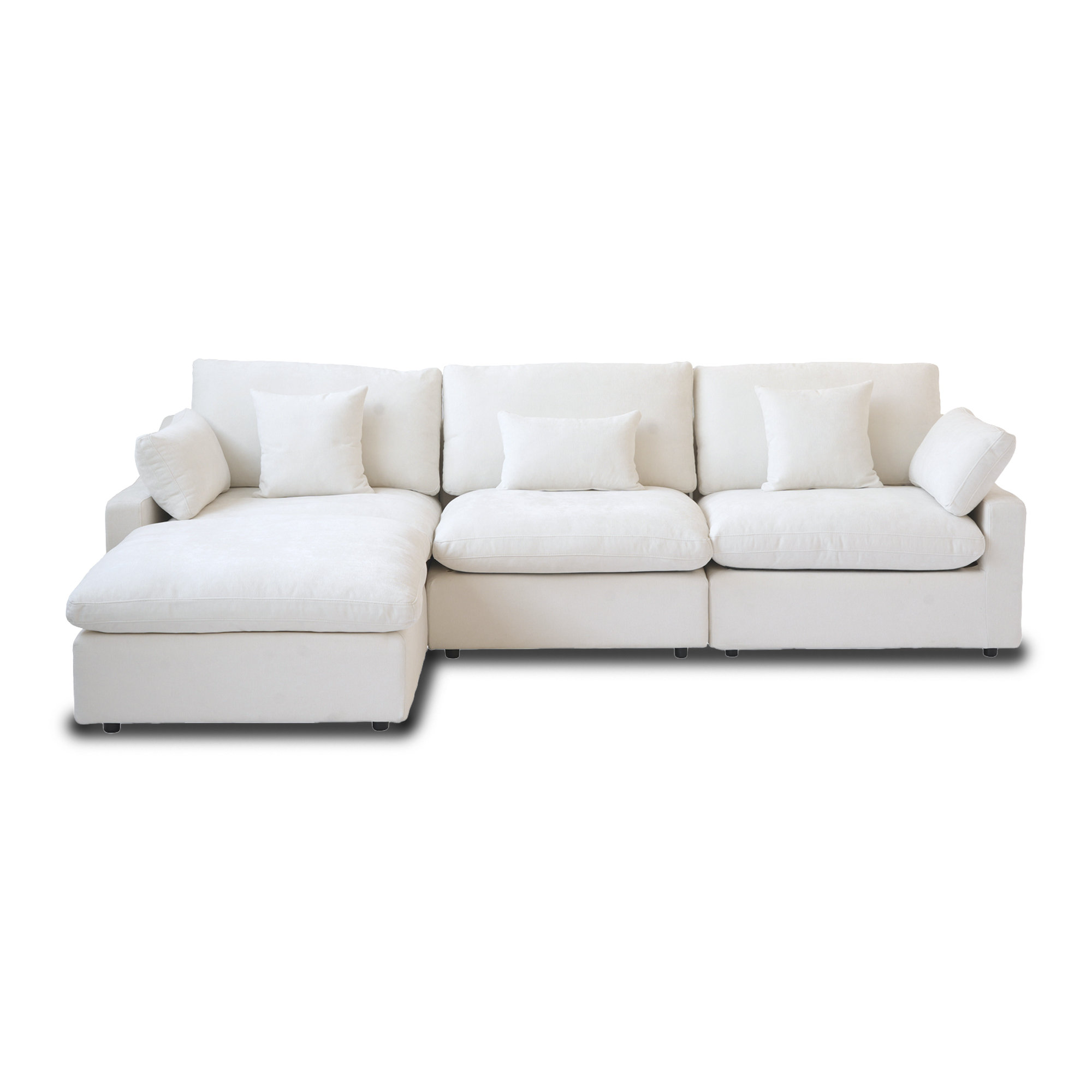 Latitude Run® Sky Cloud Slope Sectional Sofa Modular Comfort Linen L ...