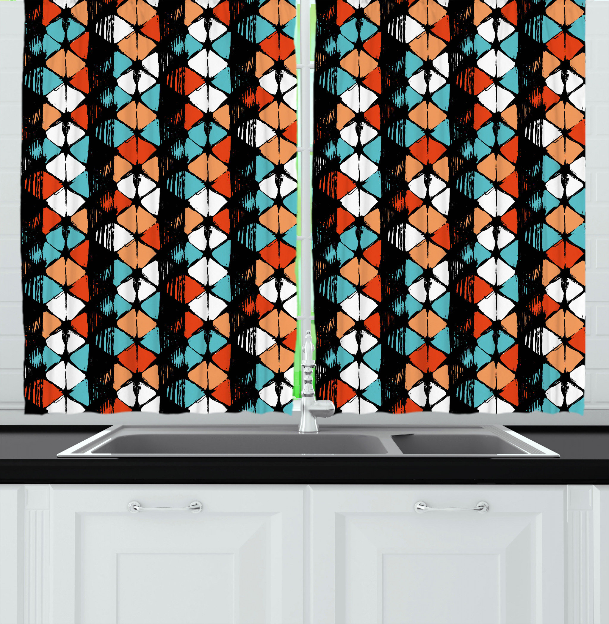 East Urban Home Modern Kitchen Curtain | Wayfair