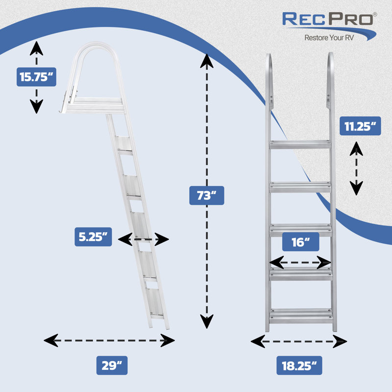 RecPro Aluminum Small Step Ladder | Wayfair