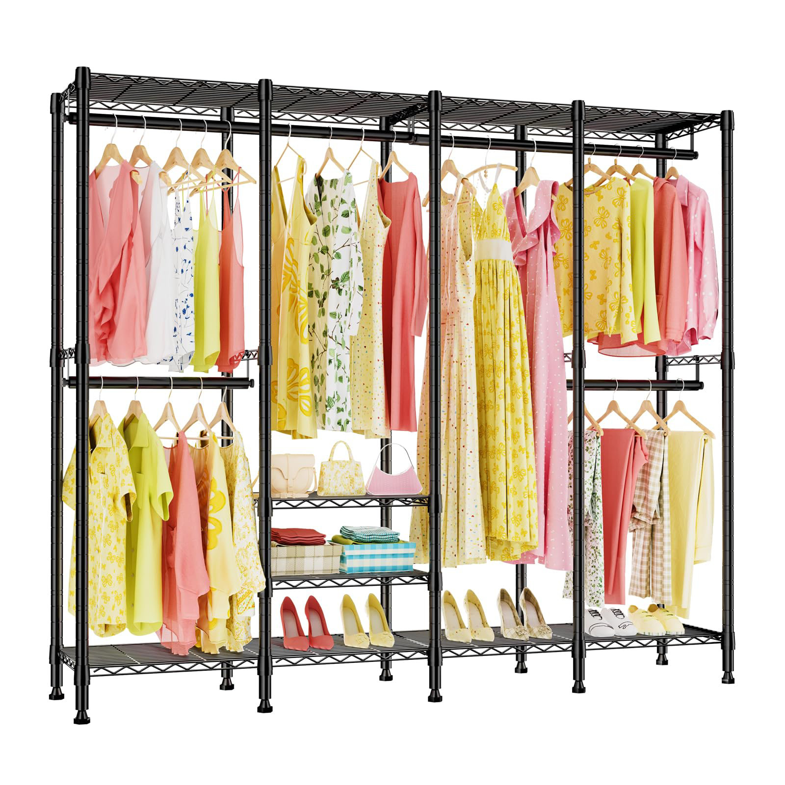 Rebrilliant Wire Garment Rack Heavy Duty Closet Wardrobe Rack - Wayfair ...