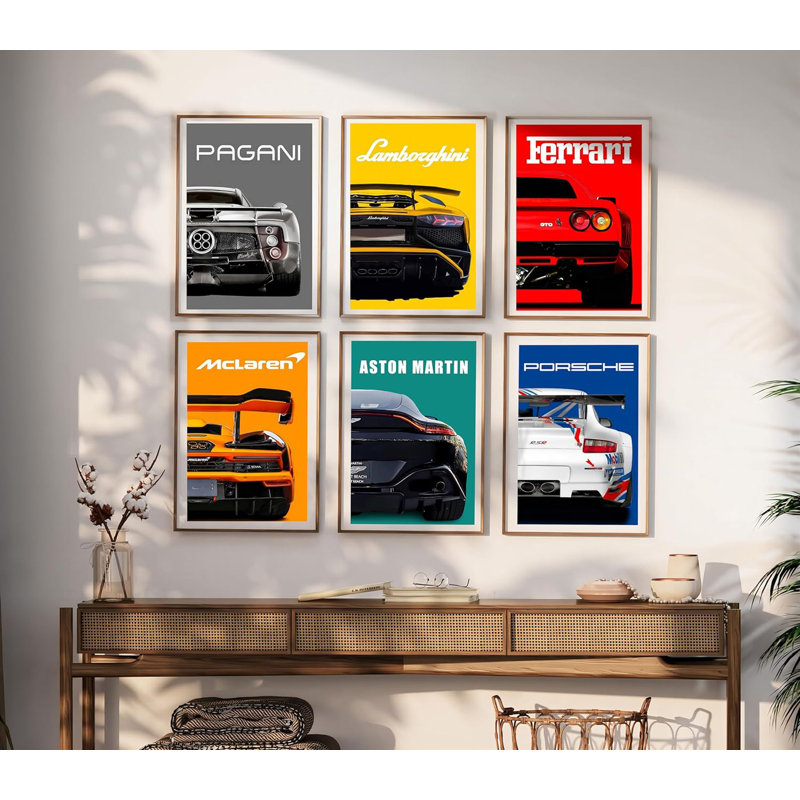 Ebern Designs 8x12inch Car Posters Supercar Poster Art Prints,6pcs ...