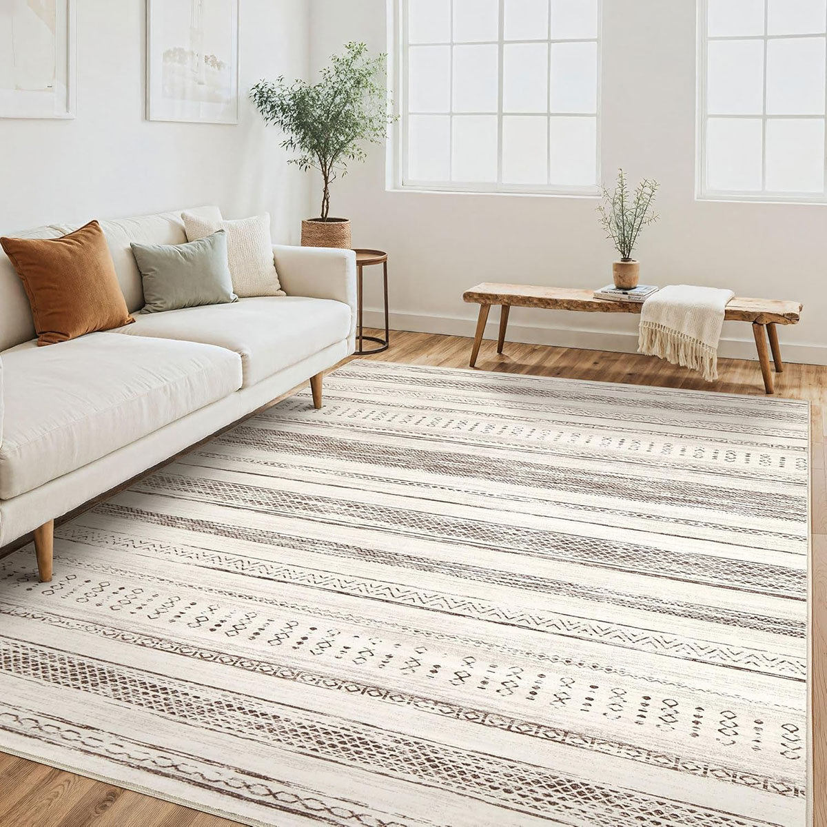 Dakota Fields Area Rug Living Room Rugs - 5X7 Washable Large Soft ...