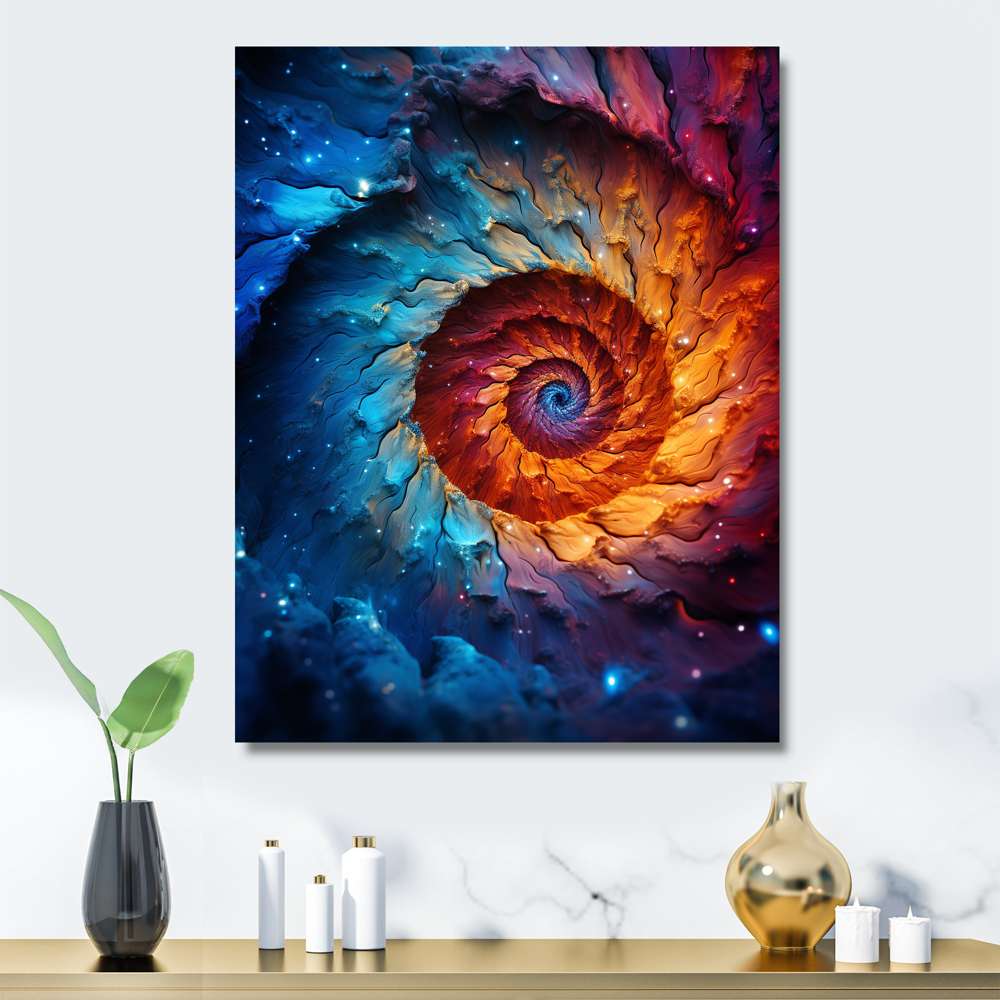 Ivy Bronx Colorful Space Fractal Vortex I - Fractal Metal Wall Art ...
