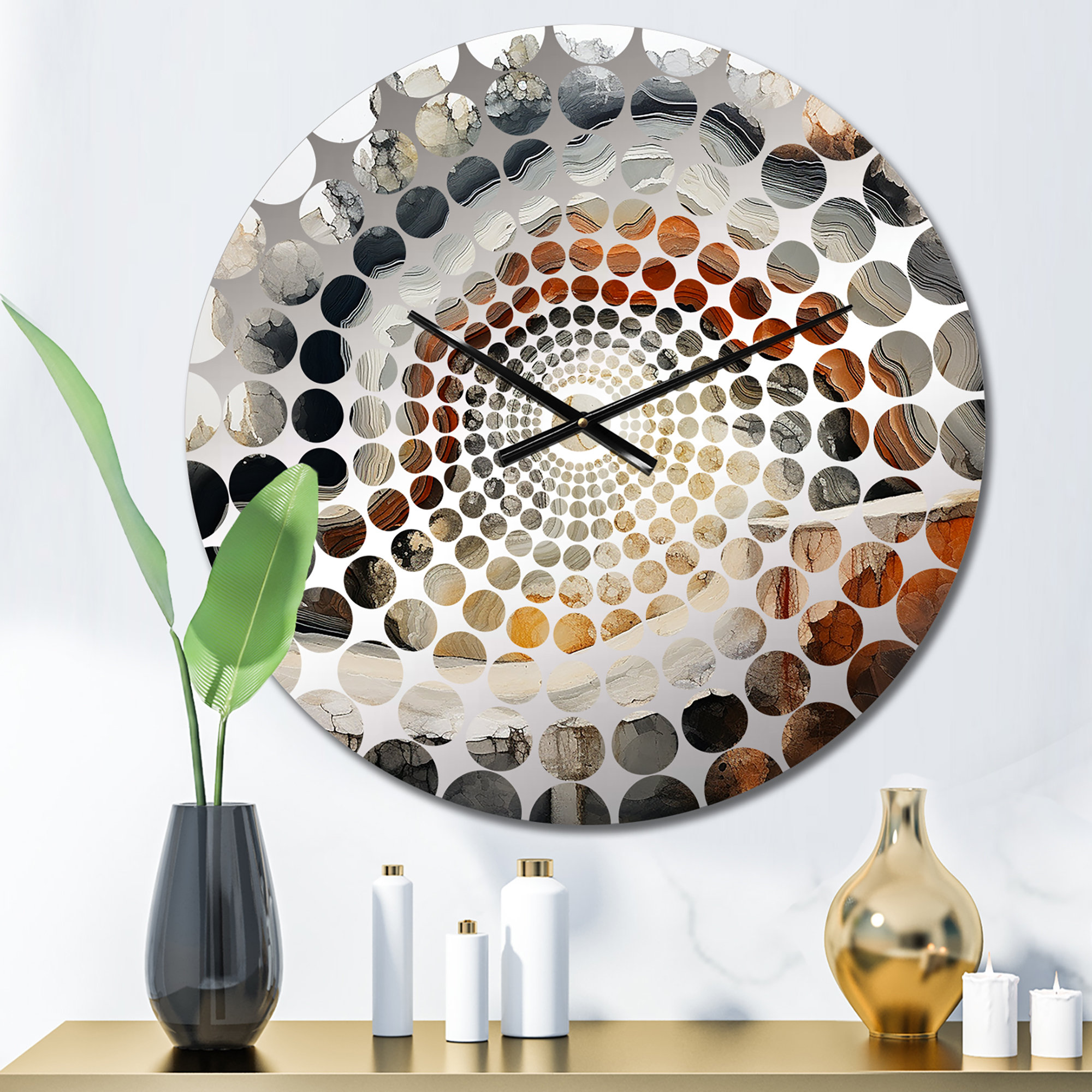 East Urban Home Ihechikara - Stone Geode Wall Clock | Wayfair