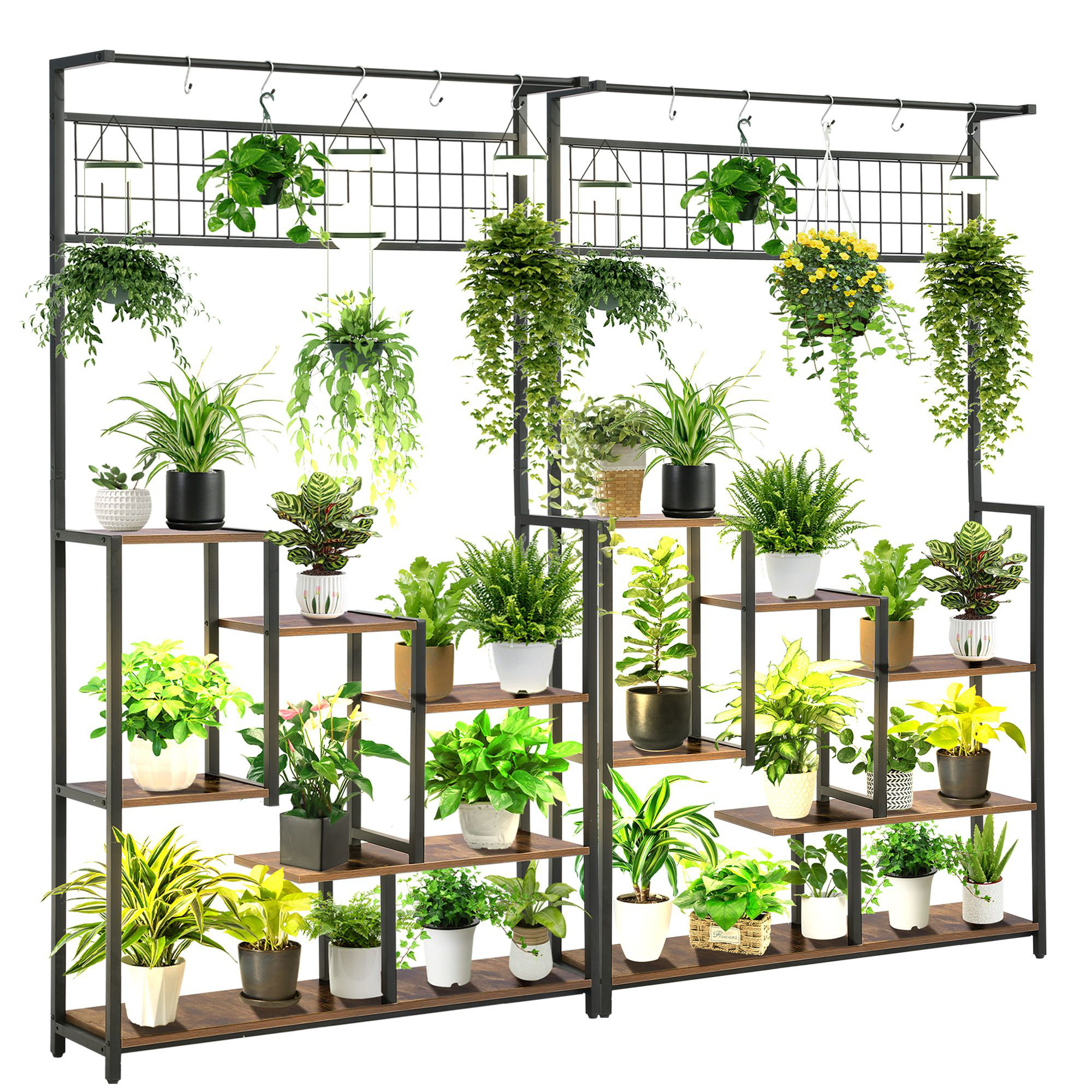 17 Stories 2PCS Plant Stand Shelf Indoor with Grow Lights, 71" Tall ...