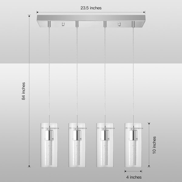 Lightnia Cassandra Light chrome Bubble crystal glass 4 LED pendant ...