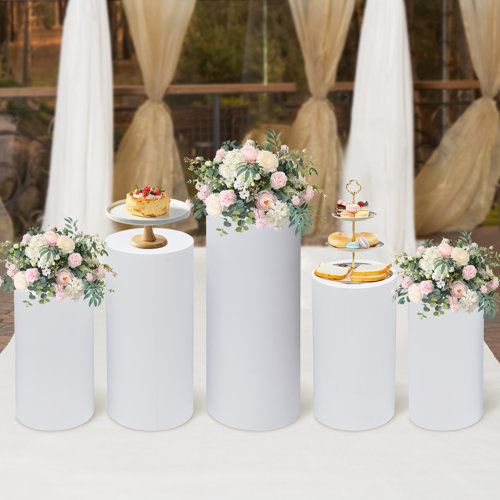 JOYDING 5Pcs Recyclable Wedding Cylinder Columns Durable Flower Stand ...