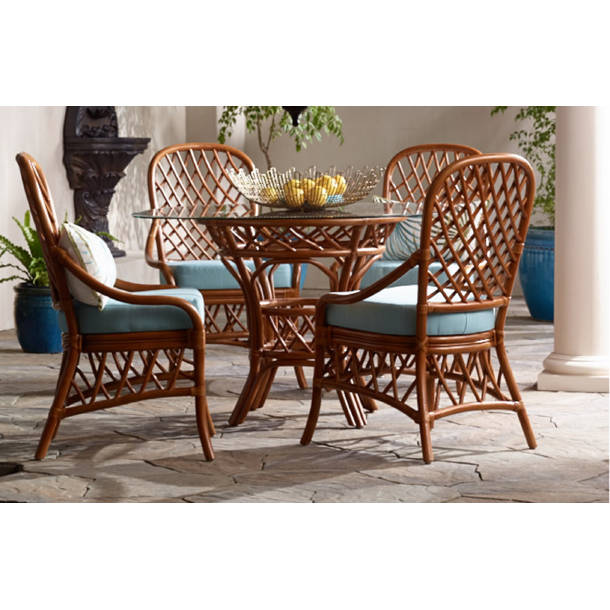 Bayou Breeze Sanders Glass Top Dining Table | Wayfair