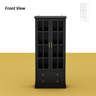 Winston Porter Display Cabinet With Tempered Glass Door And 2 Drawers ...