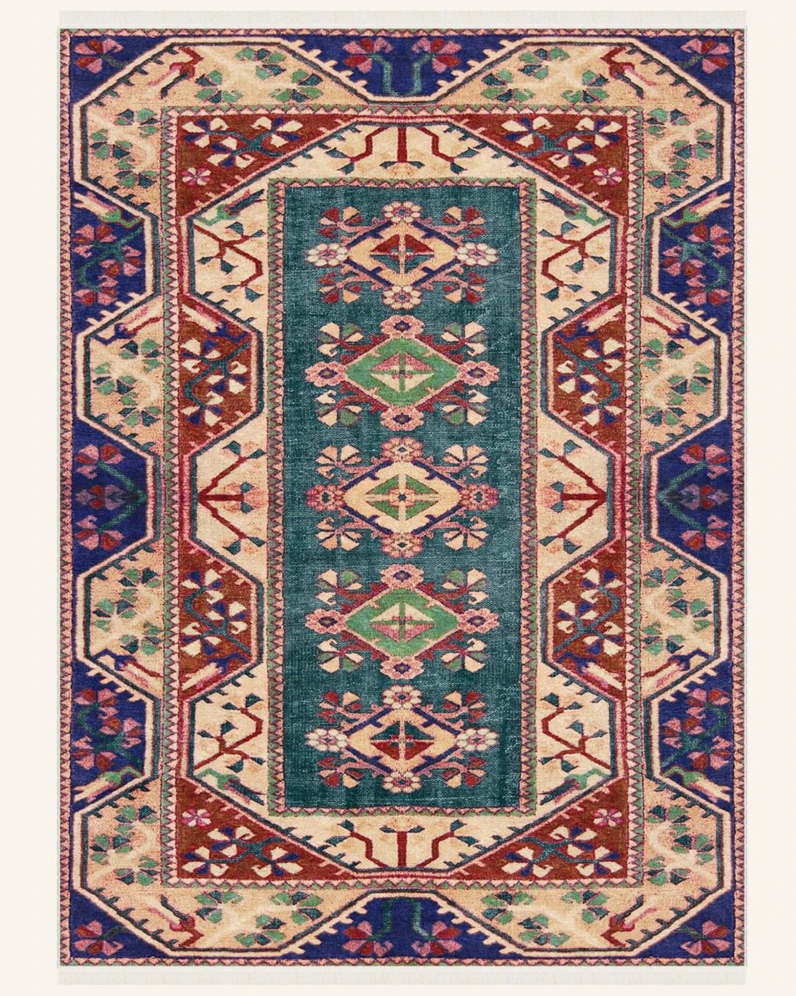 Bungalow Rose Colomiers Milas Cream Multicolored Machine Woven Cotton ...