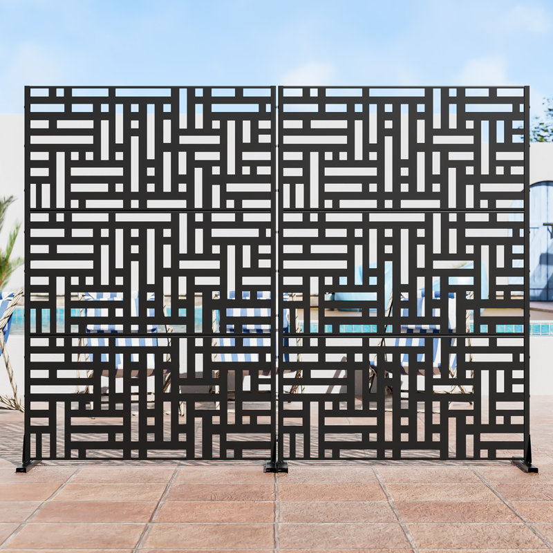 Dovelina Metal 72" x 47" Privacy Metal Screen Fence Panel | Wayfair