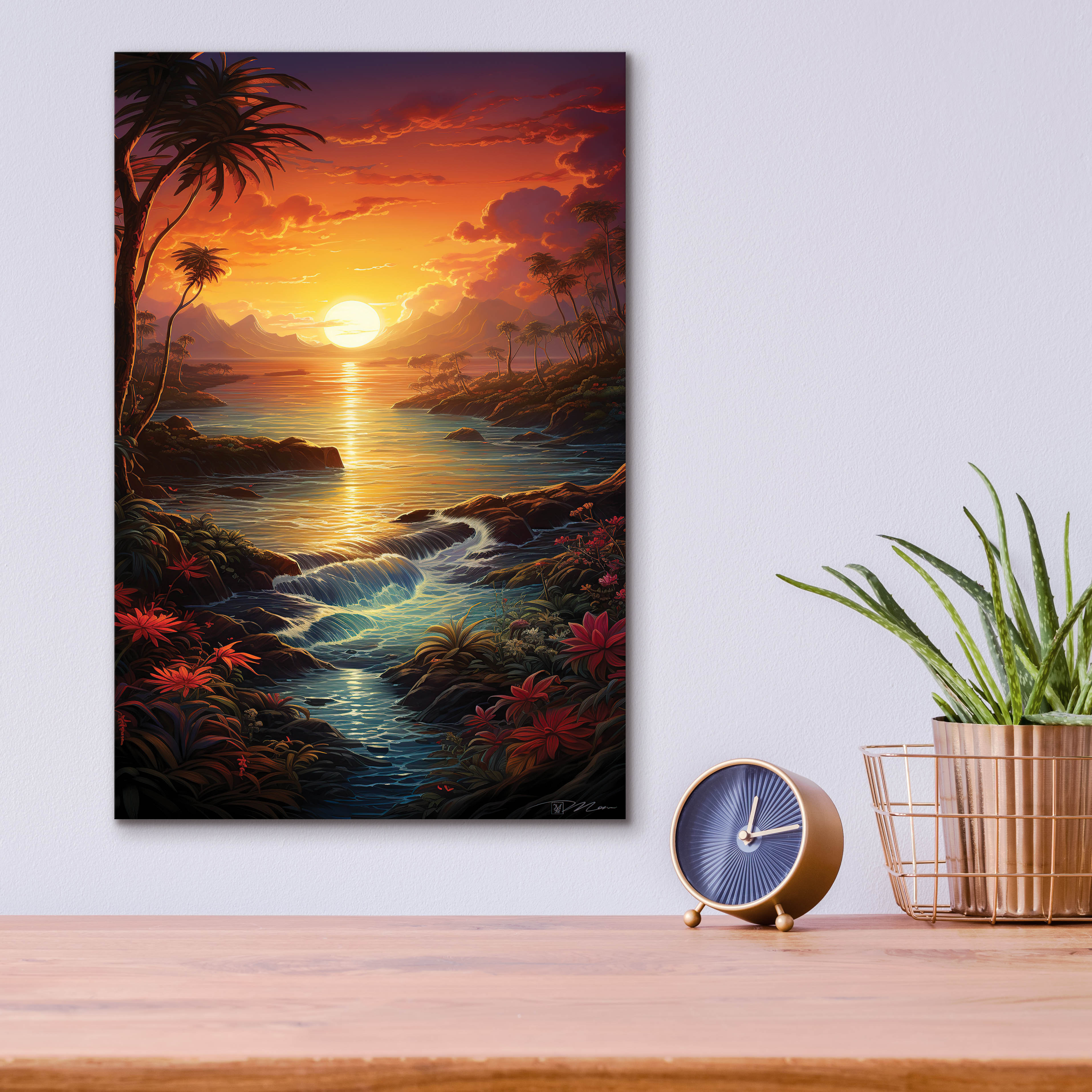 Epic Art 'Tropical Sunset 4' by Momart Acrylic Glass Wall Art | Wayfair