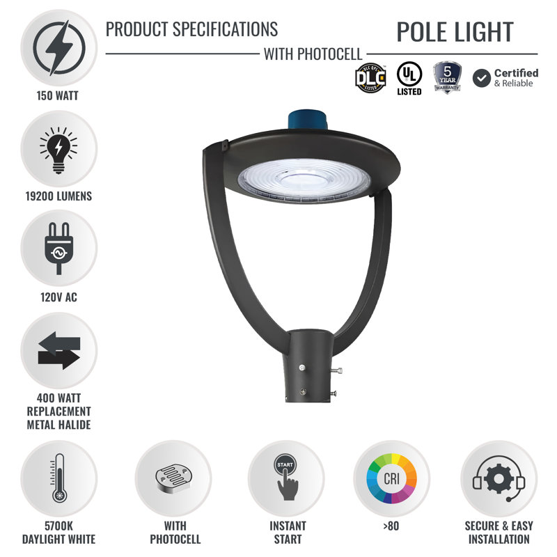 Wen Lighting LED Commercial Area Light, Waterproof Street Lighting for ...