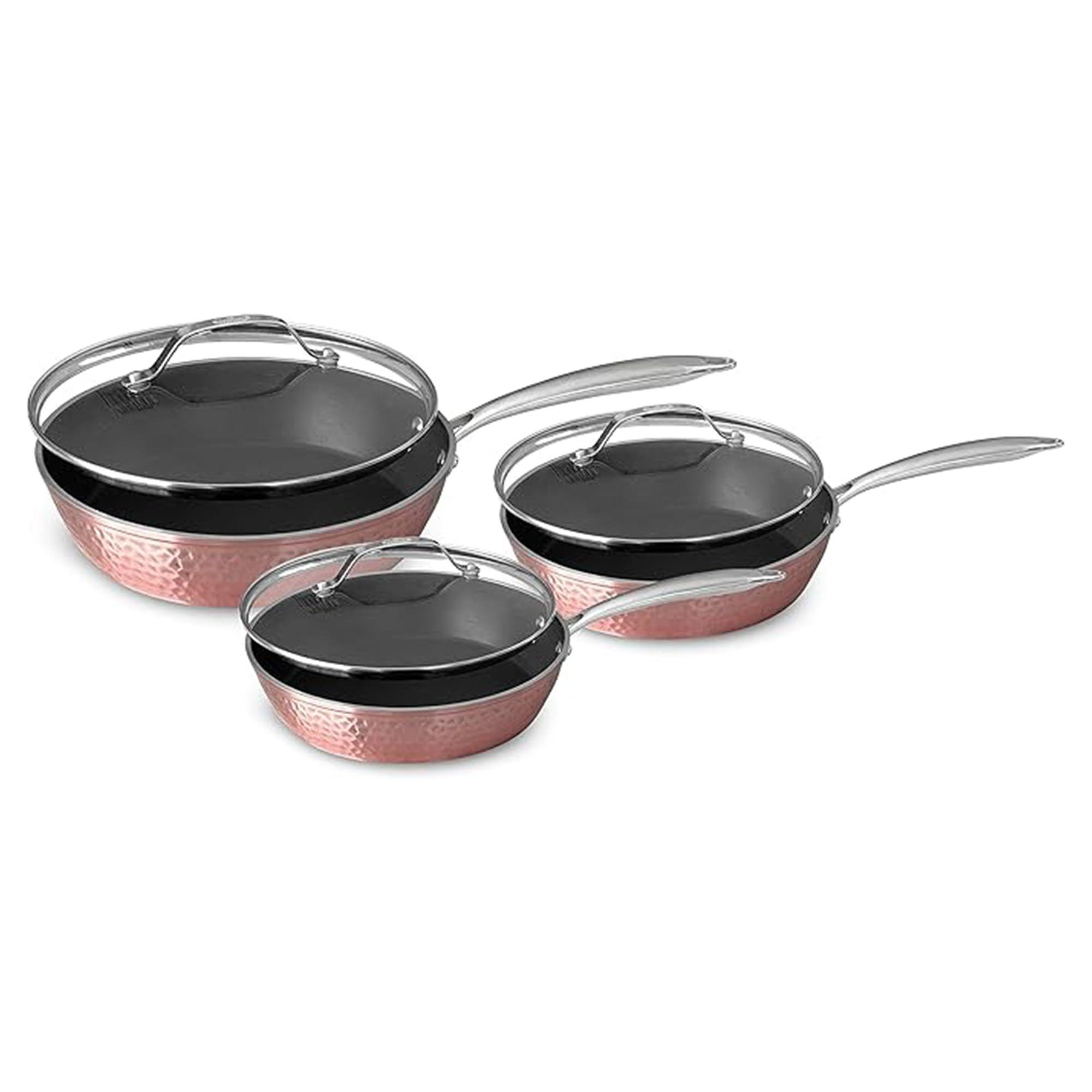 ATC HOLDINGS Luxurious rose gold cookware set with non-stick ceramic ...