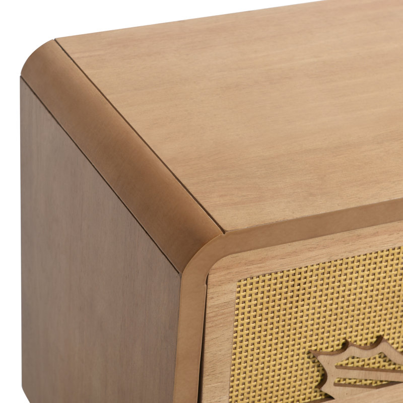 Bayou Breeze Camiya Solid Wood Handcrafted Nightstand with 2 Drawer ...