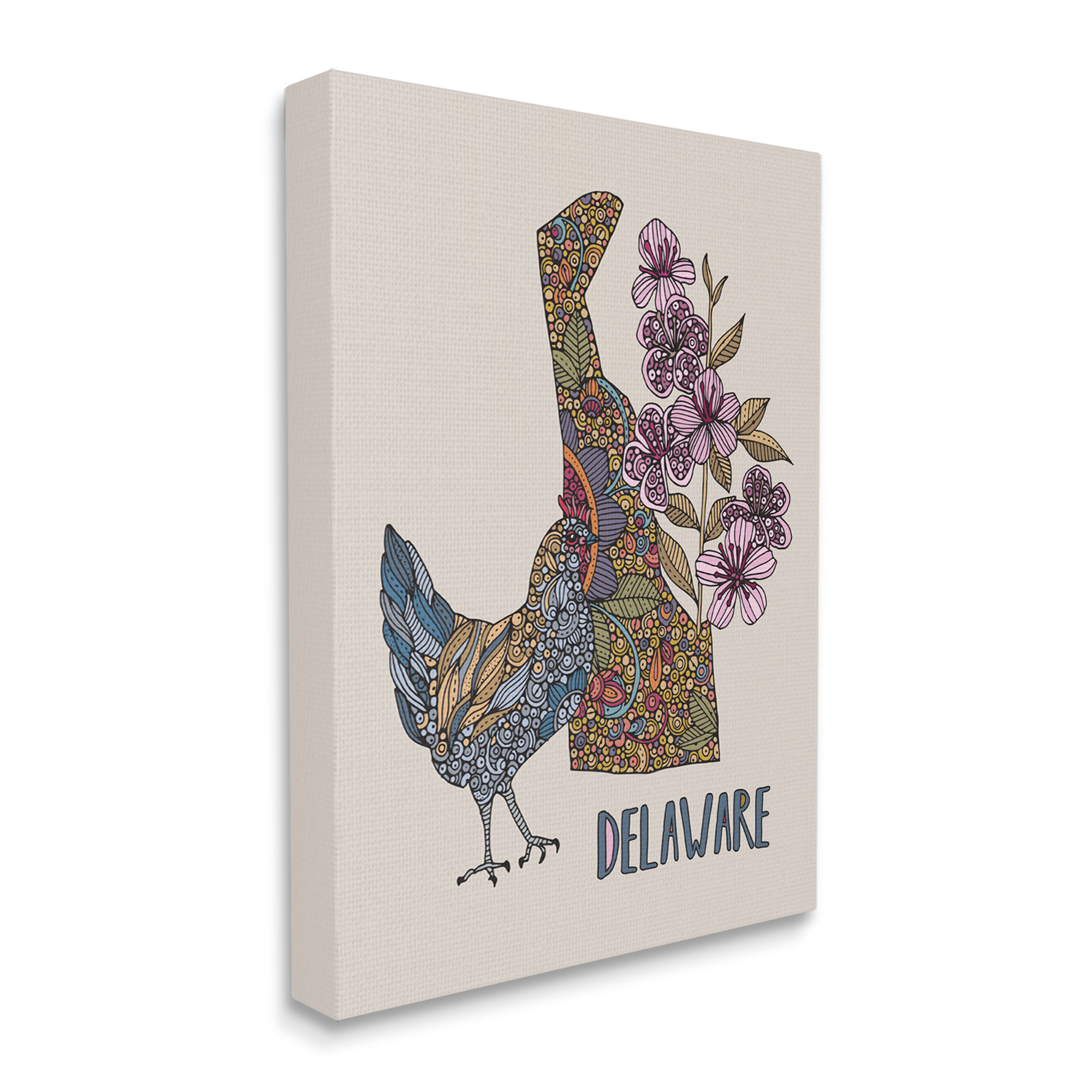 Stupell Industries Delaware Blue Hen State Flower Intricate Blossoms by ...