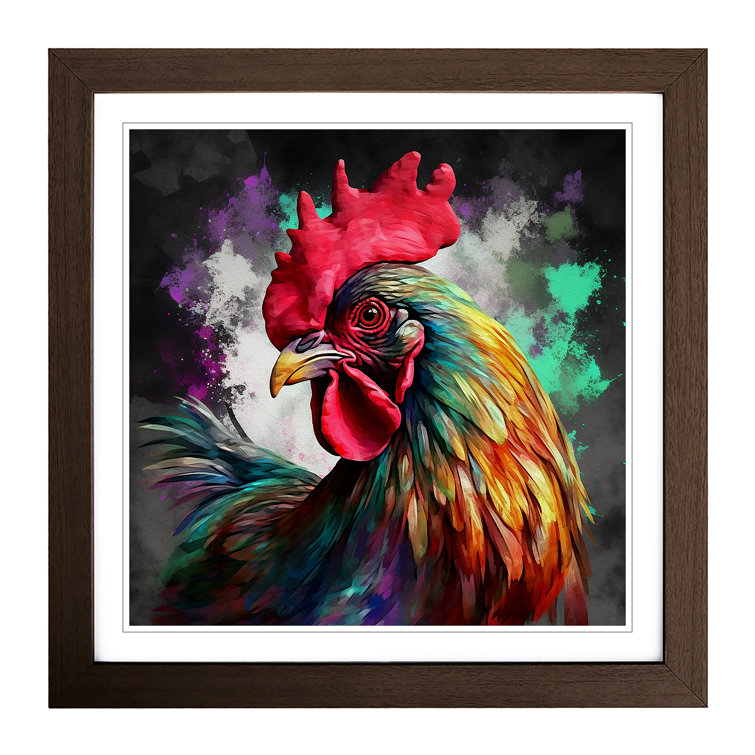 17 Stories Rooster Digital - Single Picture Frame Art Prints on Wood ...
