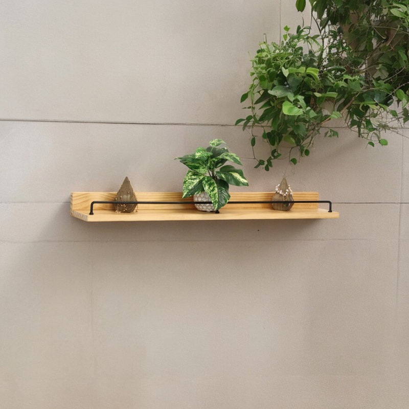 Union Rustic Aldervale Wood & Metal Floating Display Shelf | Wayfair