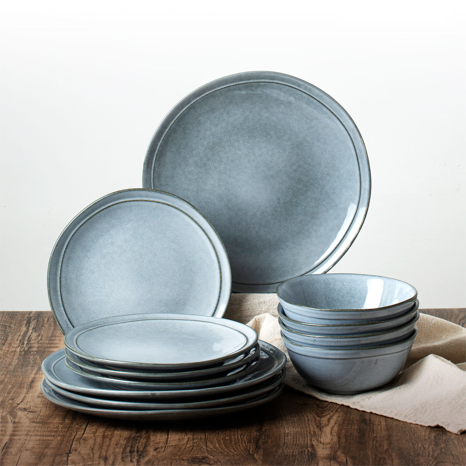 Joss & Main Granduca Stoneware Dinnerware Set, 12 Piece Dish Set ...