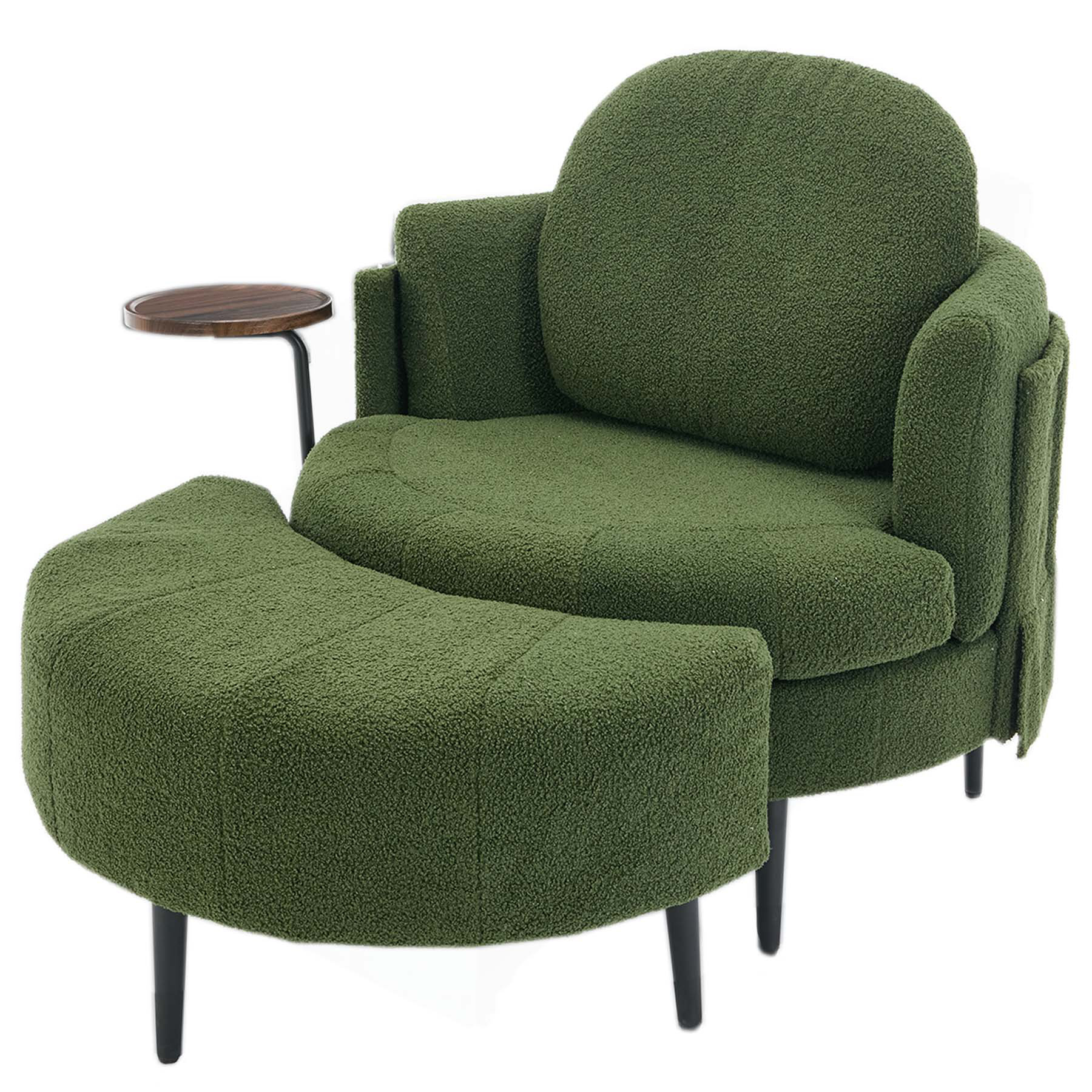 Corrigan Studio® Comfortable Single Sofa Chair with Integrated Side ...