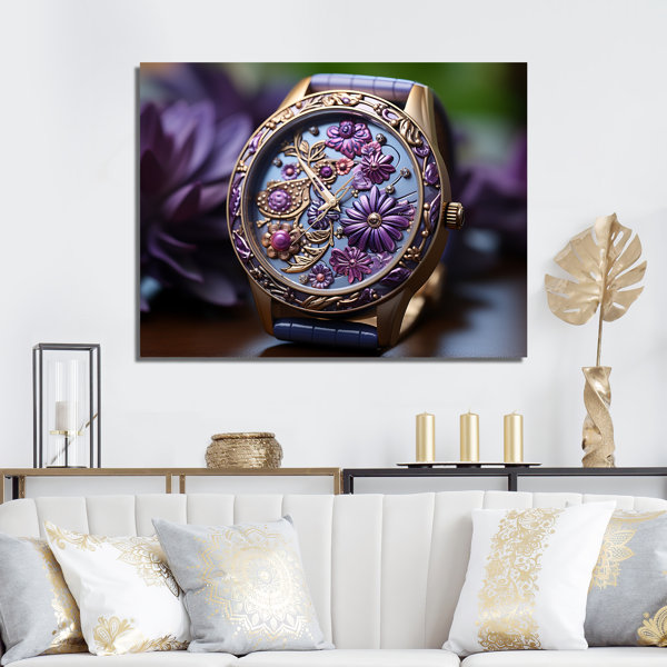 Ebern Designs " Popart Whimsical Garden Watches I " on Canvas | Wayfair