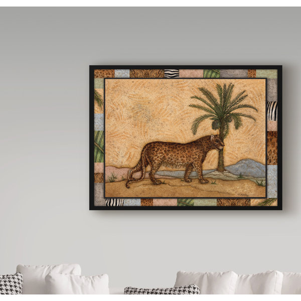 Trademark Art Robin Betterley " Leopard And Palm Tree " by Robin ...