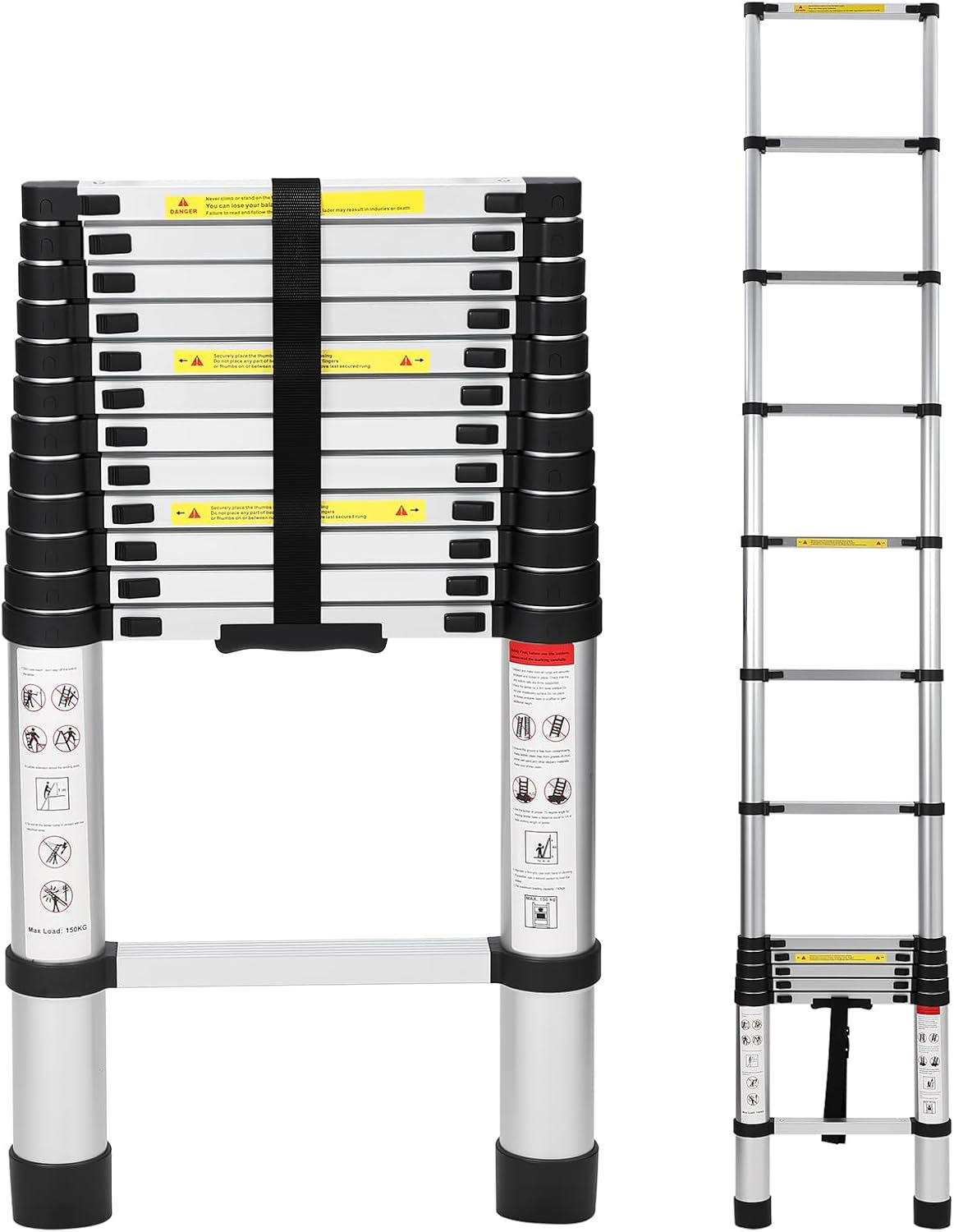 WFX Utility™ Telescoping Ladder with 2 Triangle Stabilizers, 330LB ...