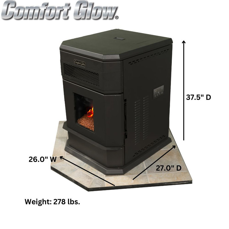 Comfort Glow Freestanding Pellet Stove - Heats Up To 2,800 sq ft, 120 ...