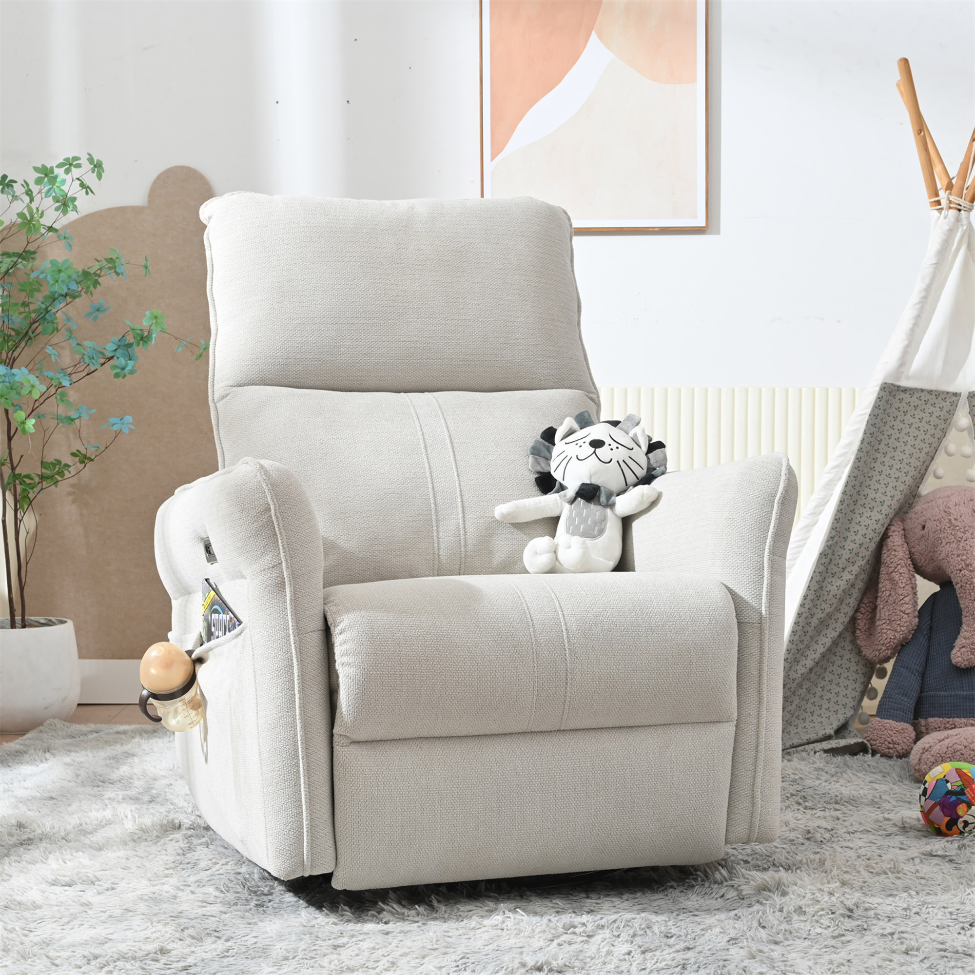 Latitude Run® 270° Power Swivel Rocker Recliner Chair For Adults ...