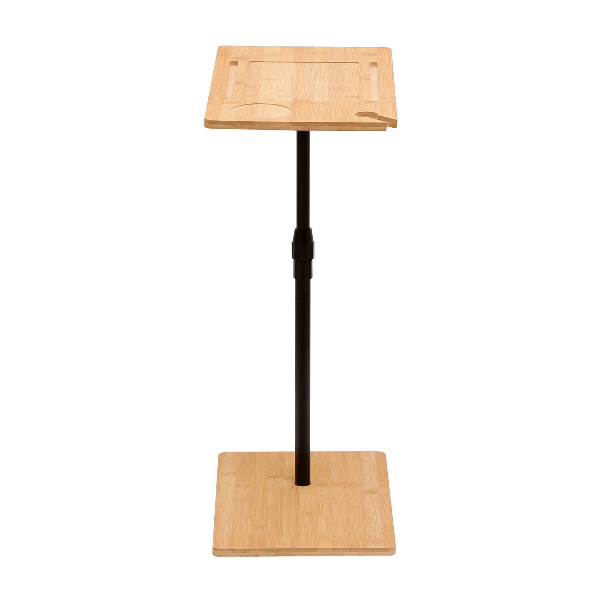 Latitude Run® Bamboo Couch Tray Table Height Adjustable C-Shaped End ...