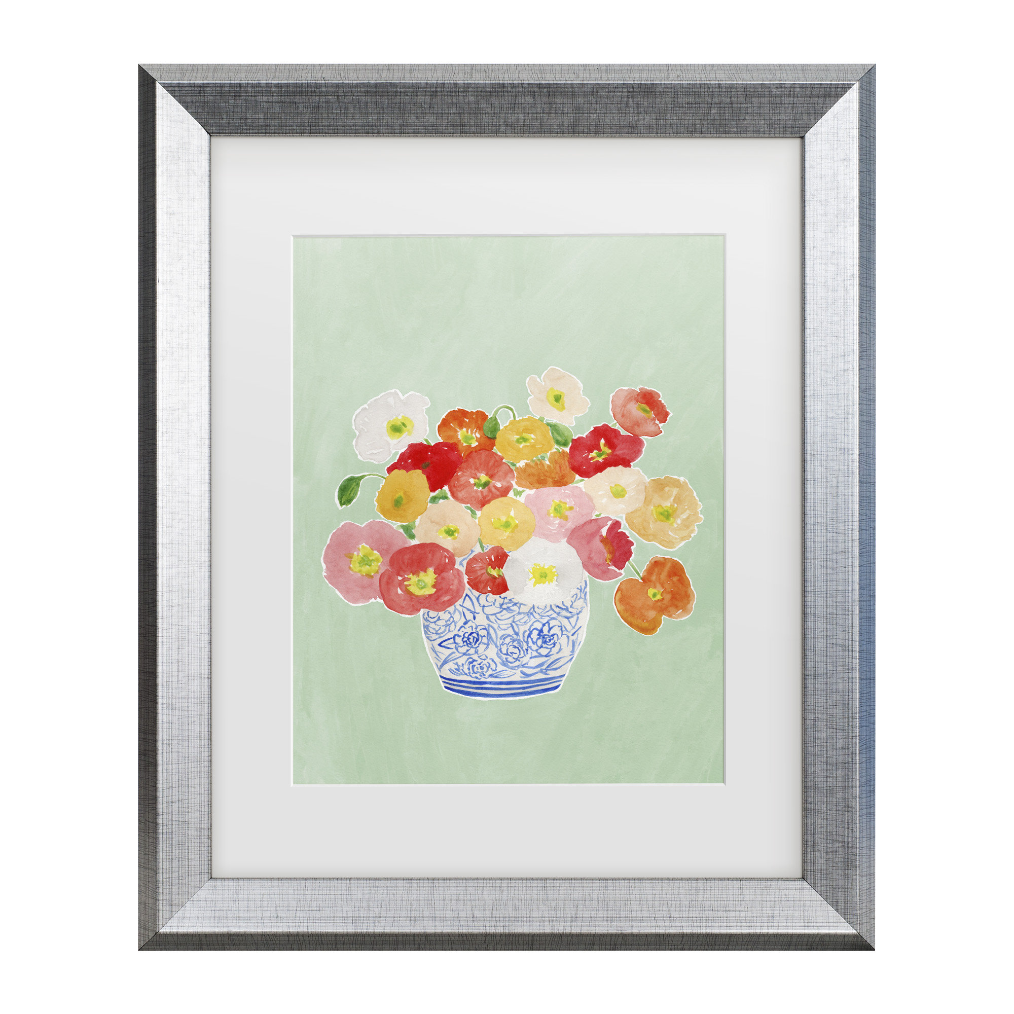 Ebern Designs Bolog Sarah Frances Icelandic Poppies Matted Framed Art ...