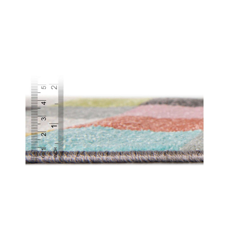 Unique Loom Checkered Machine Woven / Power Loomed Polypropylene Rug ...