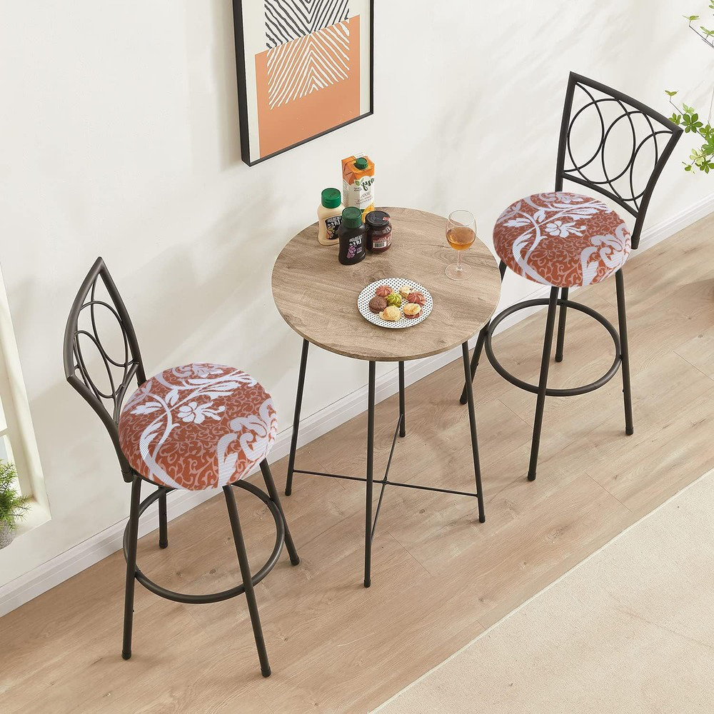 Darby Home Co Pack Of 4 Polyester Round Bar Stool Covers - Printed ...