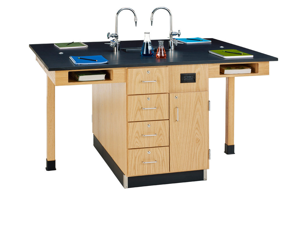 Diversified Woodcrafts Double Faced 4 Student Island Workstation ...