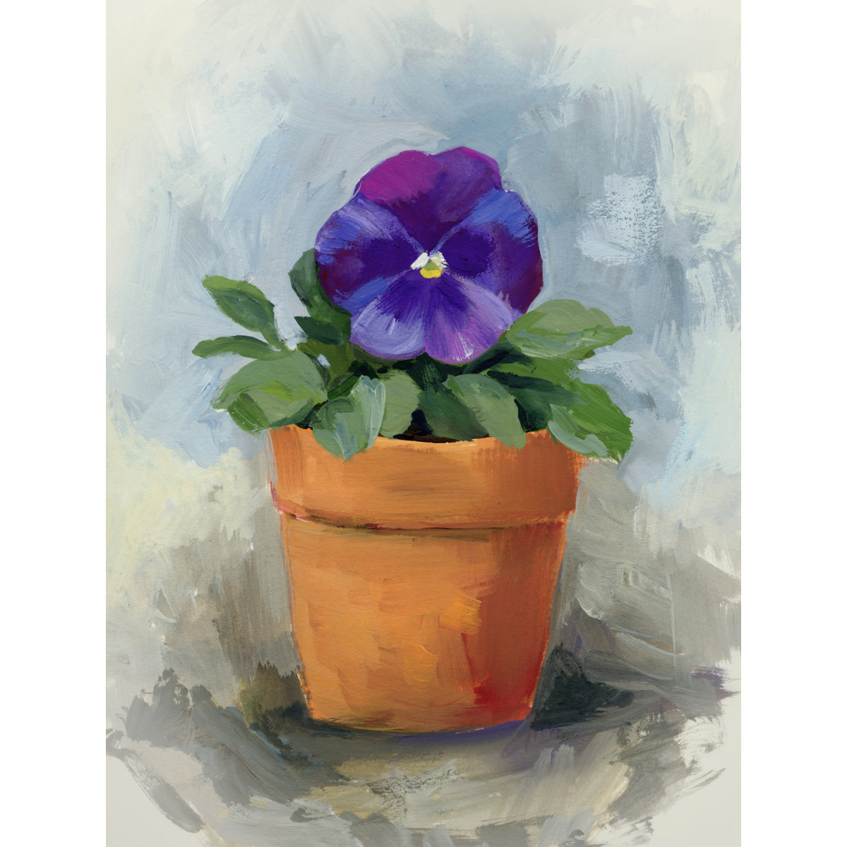17 Stories Potted Pansy Study I | Wayfair.co.uk