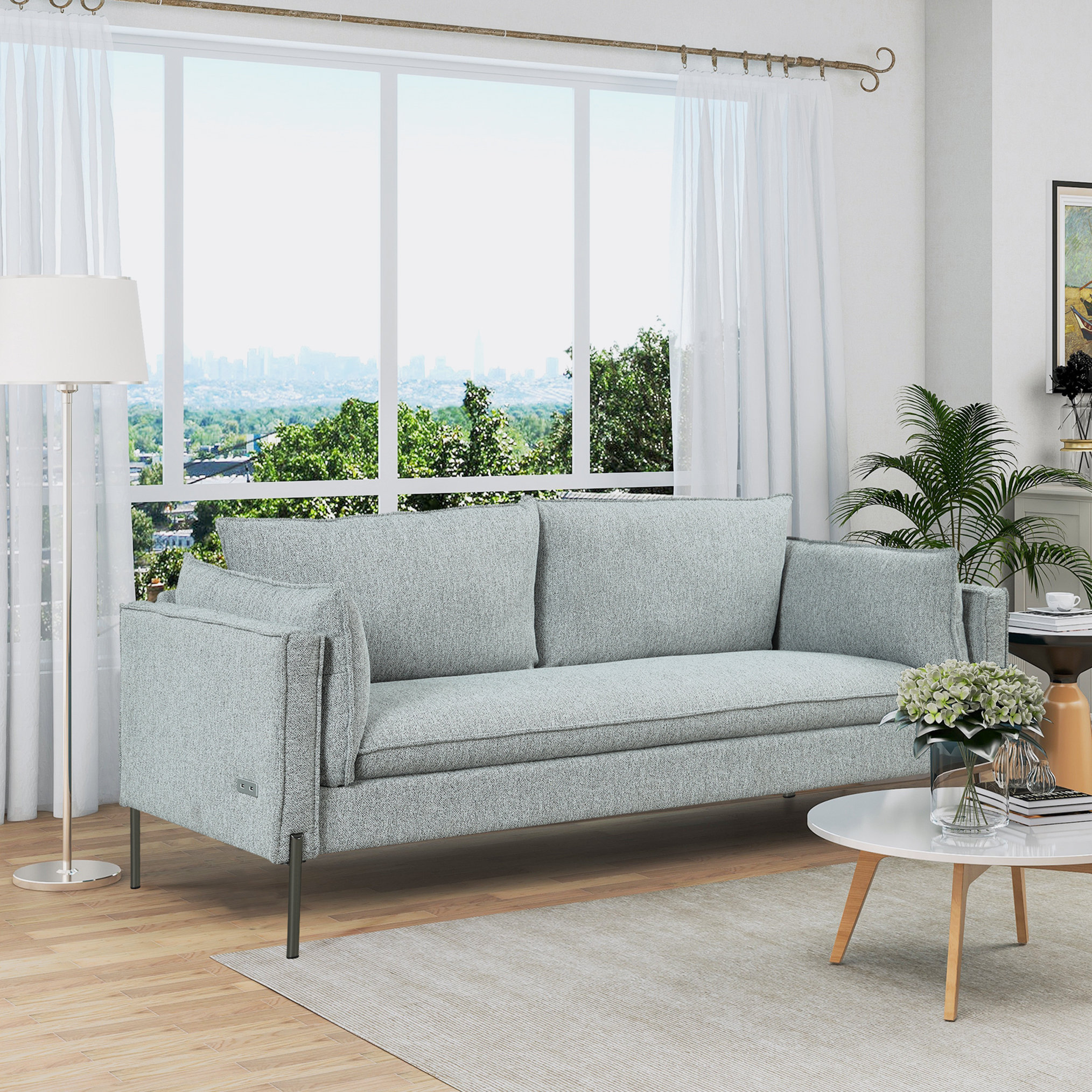 Ebern Designs Elsef 76.2'' Linen Sofa - Wayfair Canada