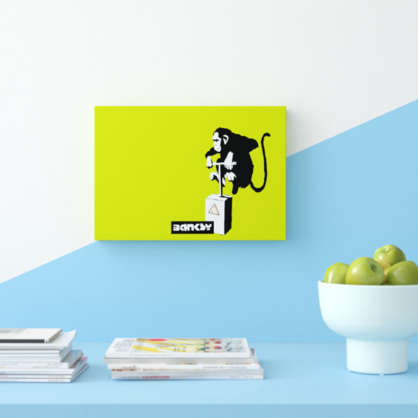East Urban Home Monkey Detonator by Banksy - Wrapped Canvas Graphic Art ...