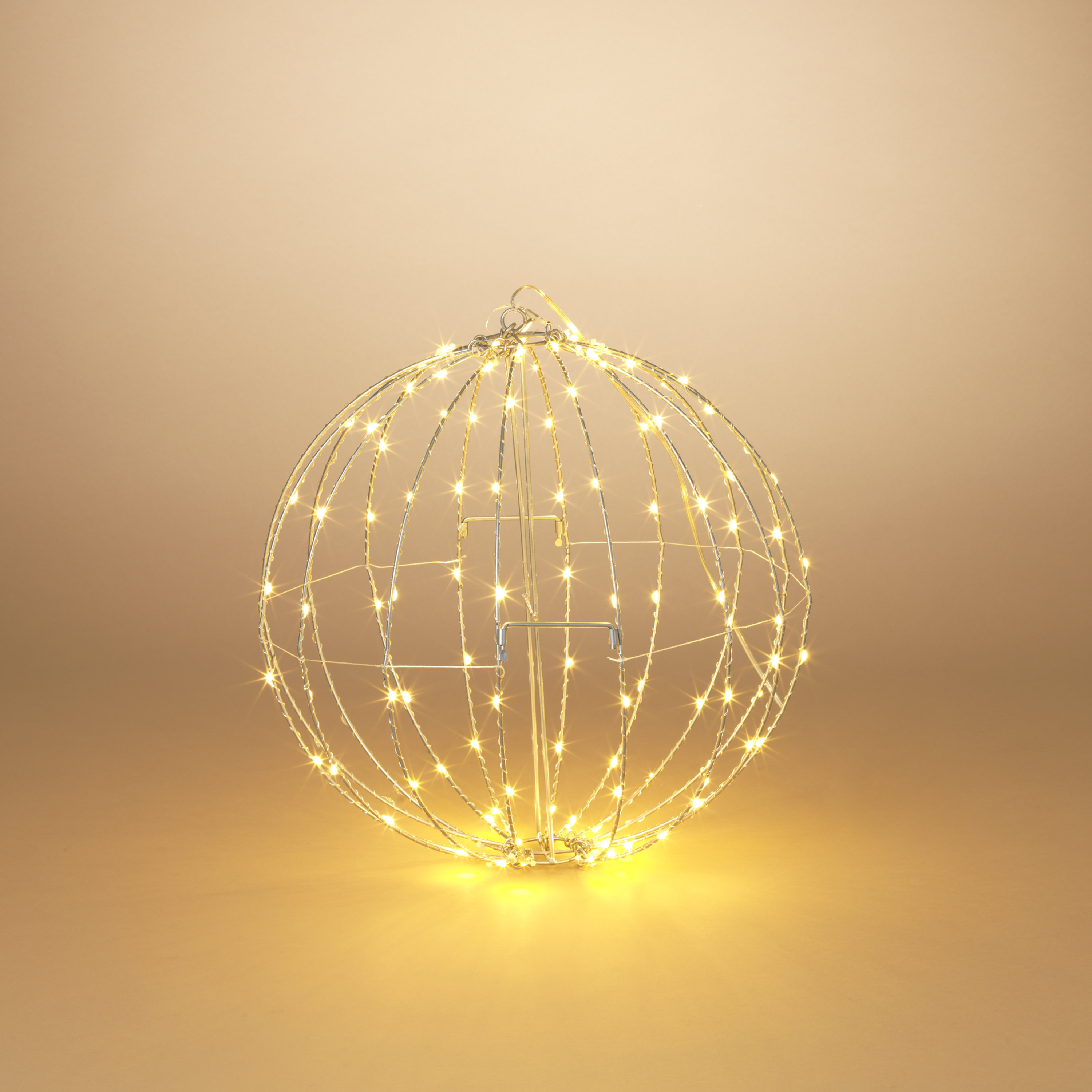 The Holiday Aisle® Whimsical Illuminated Metal Sphere With Warm White ...