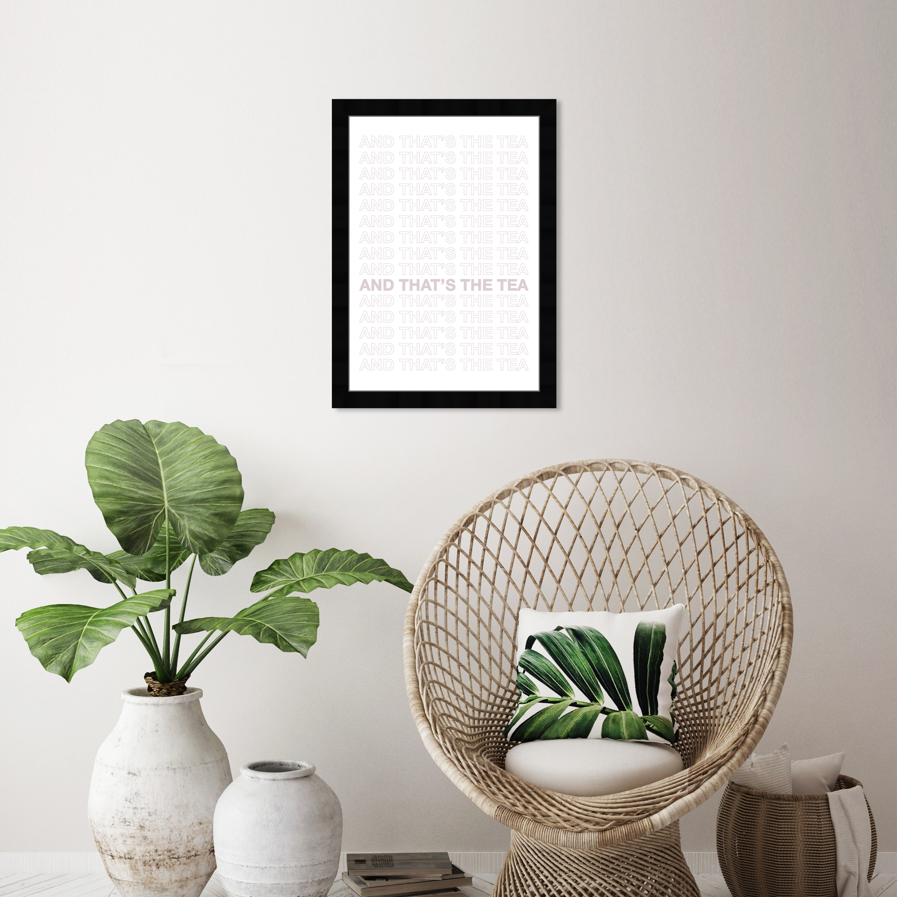 Ebern Designs 'Typography and Quotes and That's the Tea Pattern Pastel ...