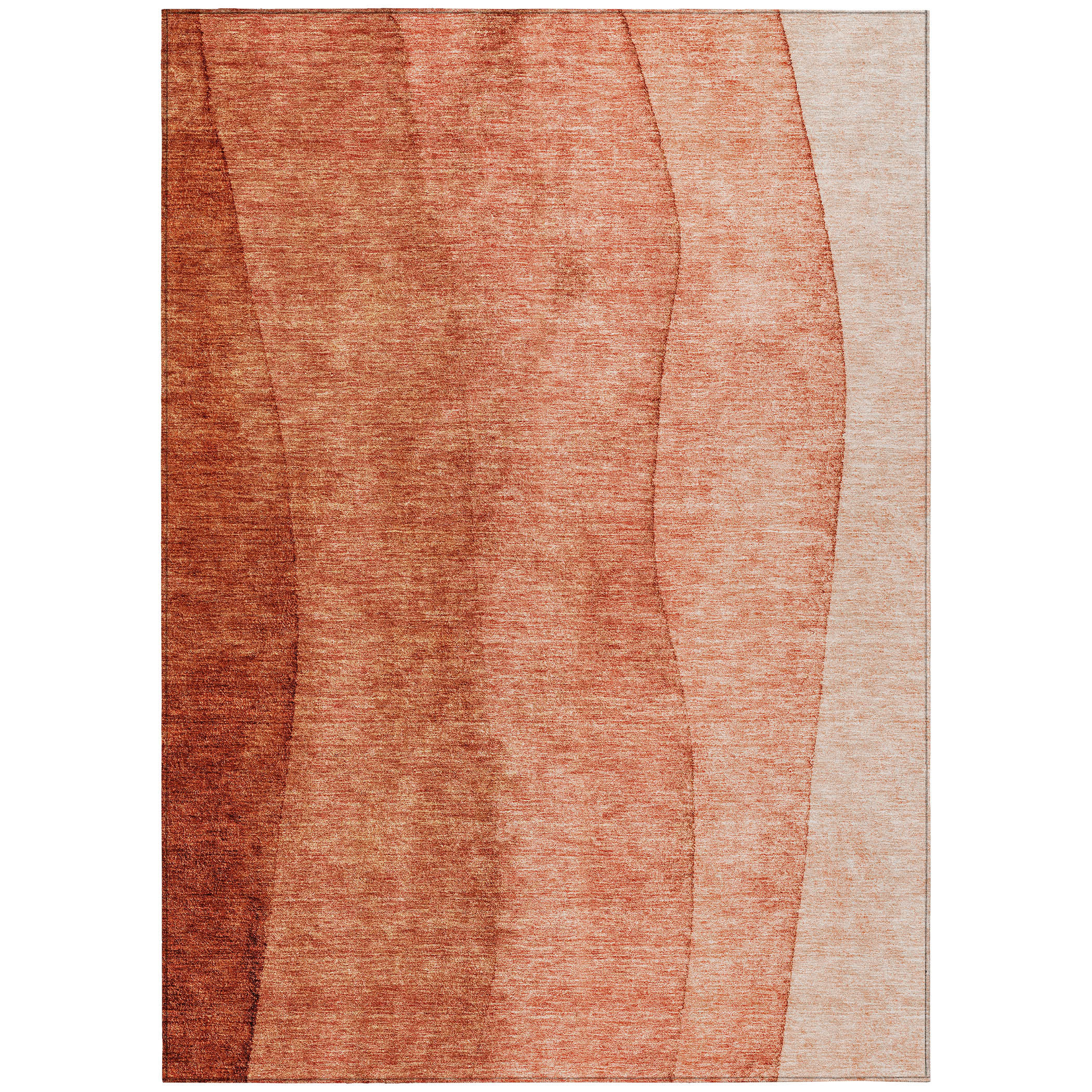 HomeRoots 3' X 5' Copper And Terra Cotta Ombre Washable Indoor Outdoor ...