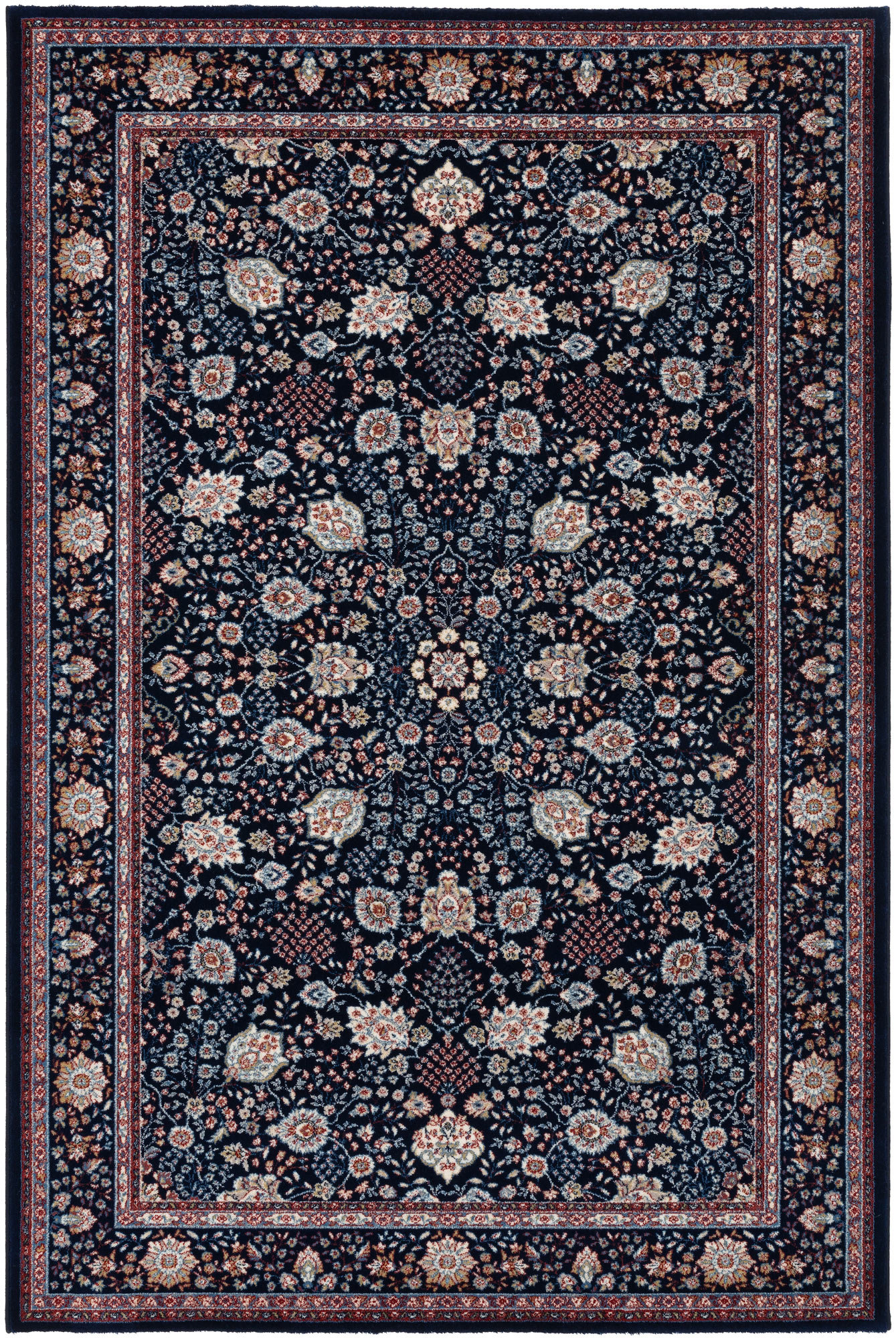 Rosalind Wheeler Branches Machine Woven Wool Blue Rug | Wayfair.ie