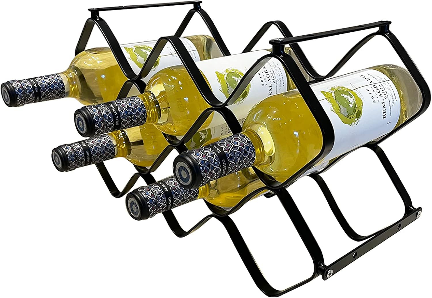Latitude Run® Wine Racks Countertop Metal Lattice Freestanding10 Bottle ...