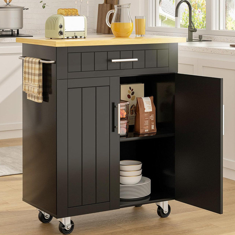 Lark Manor™ Kitchen Island on Wheels with Storage Cabinet & Drawer, 26 ...