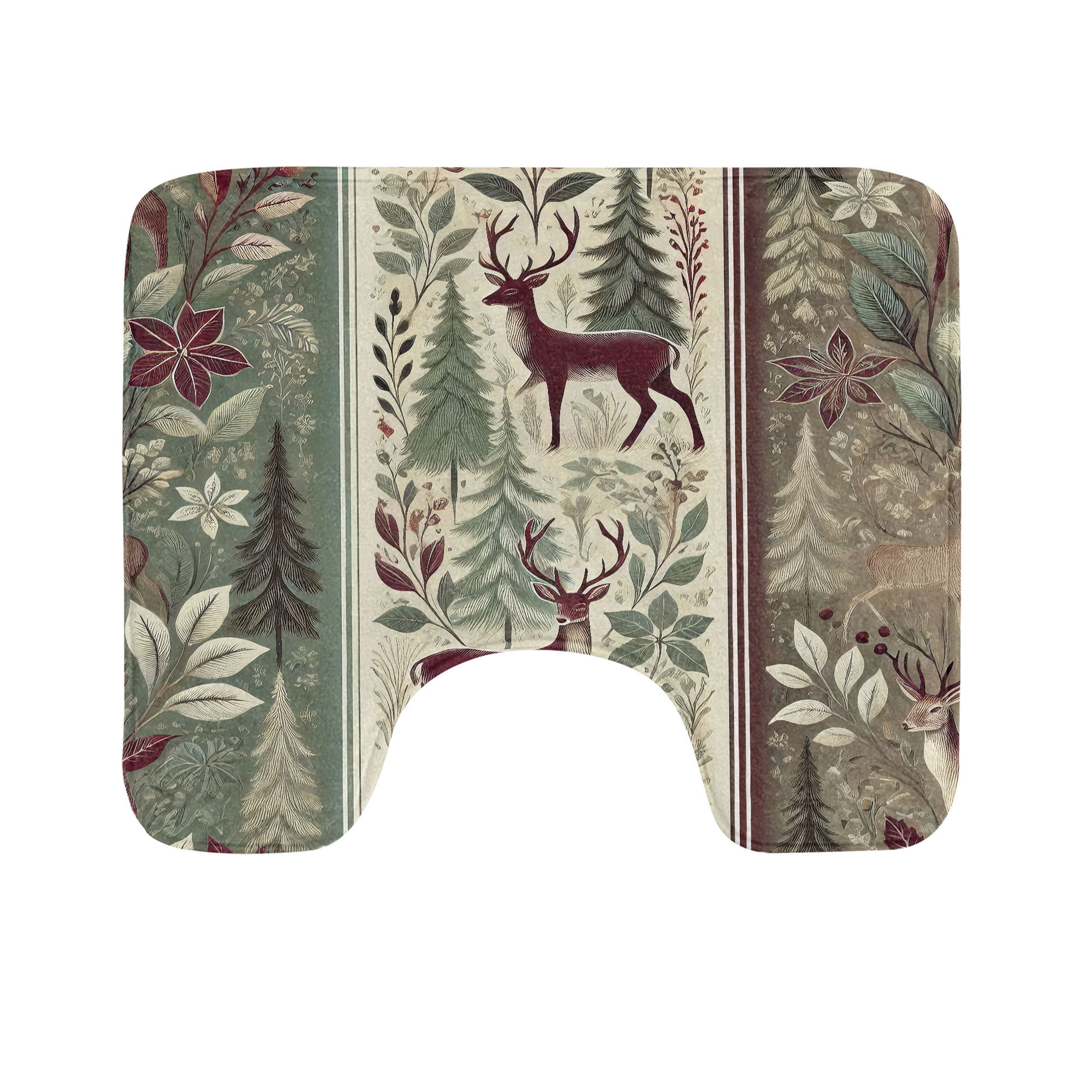 The Holiday Aisle® Christmas Toilet Mat U-Shape Bathroom Rug 20 ...