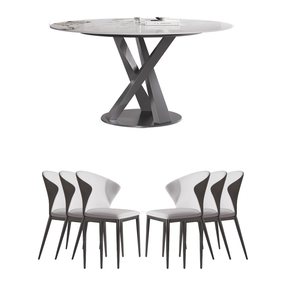 Greyleigh Italian Very Simple Rock Plate Round Table Round 59.06 ...