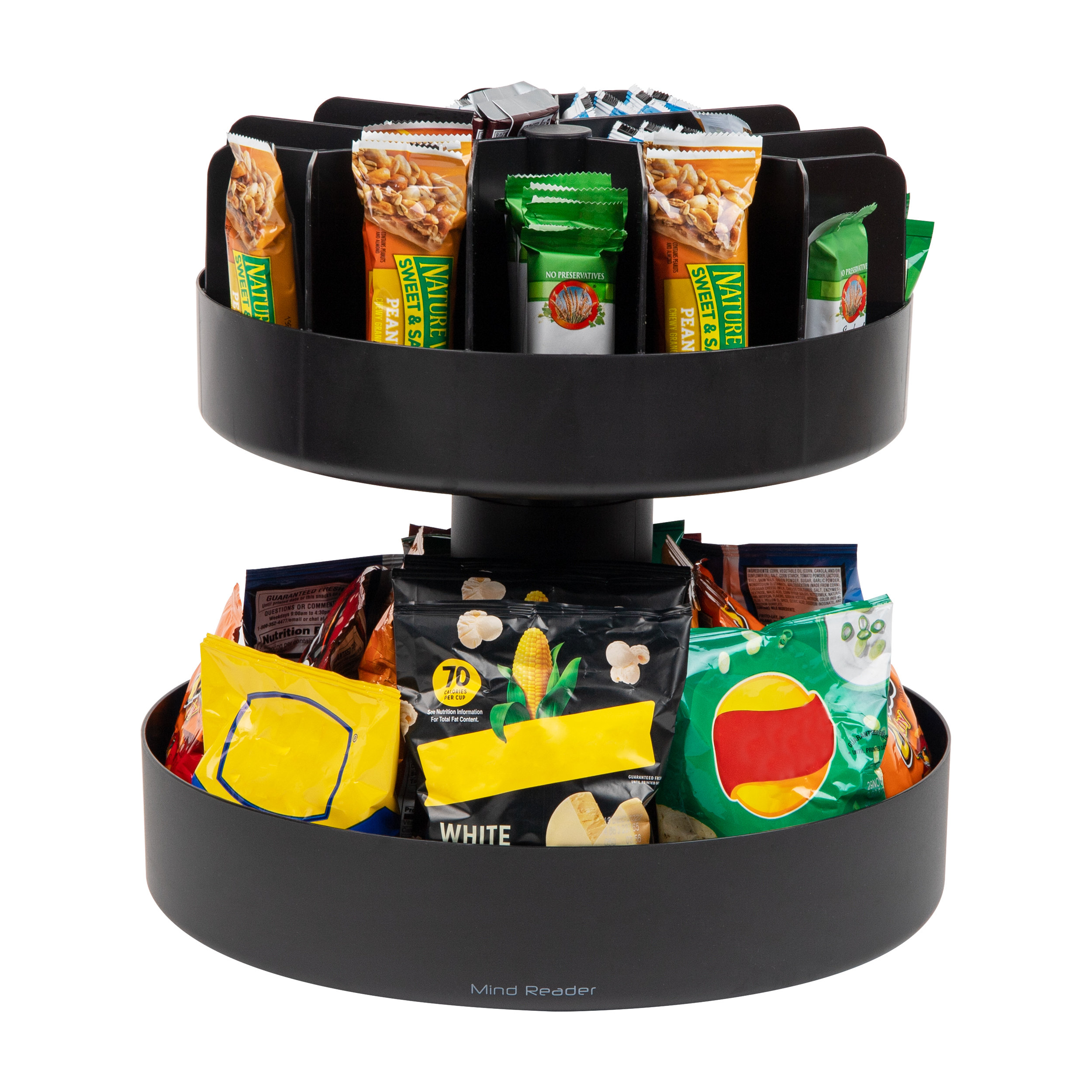 Mind Reader 2-Tier Snack Carousel, Countertop Organizer, Snack Tray ...