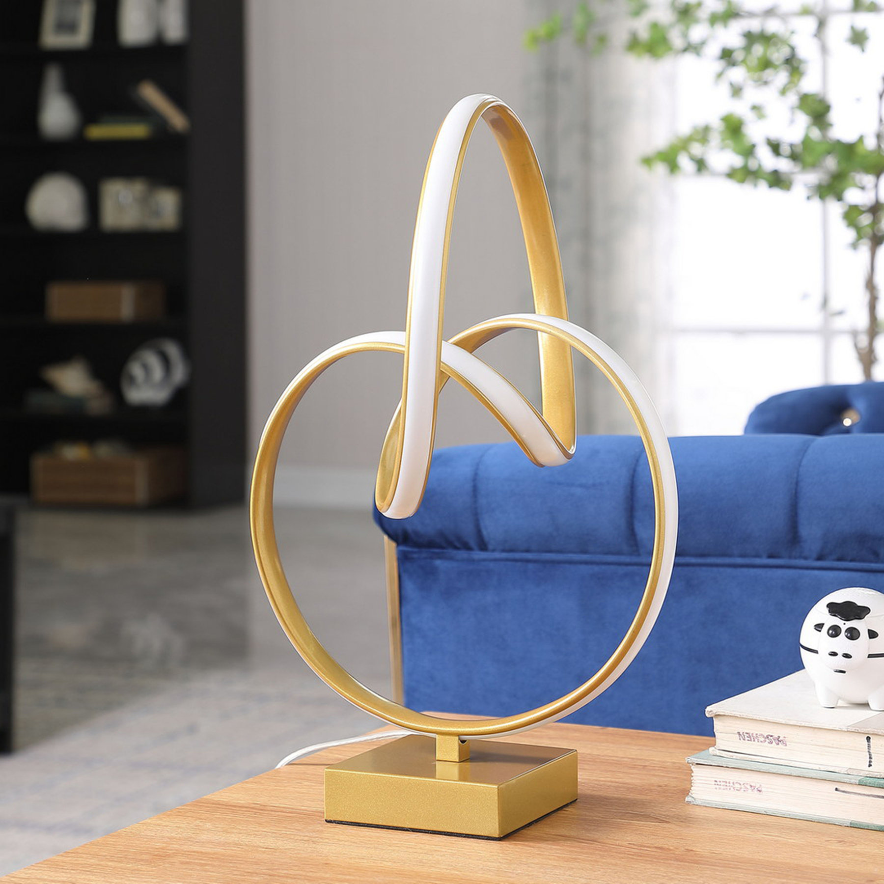 Mercer41 Abstract Infinity Matte Gold Table Lamp | Wayfair