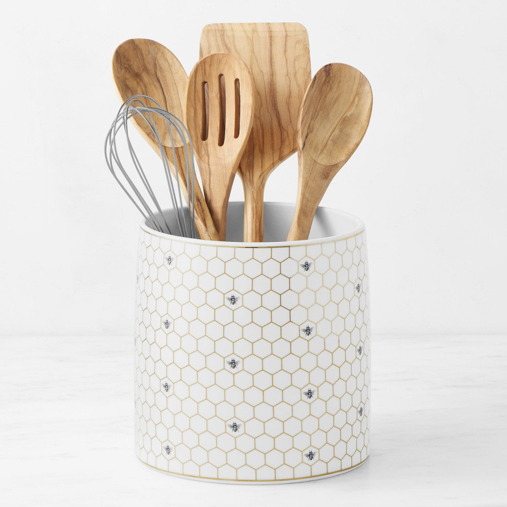 Cutlery Home Honeycomb Bee Porcelain Utensil Holder | Wayfair
